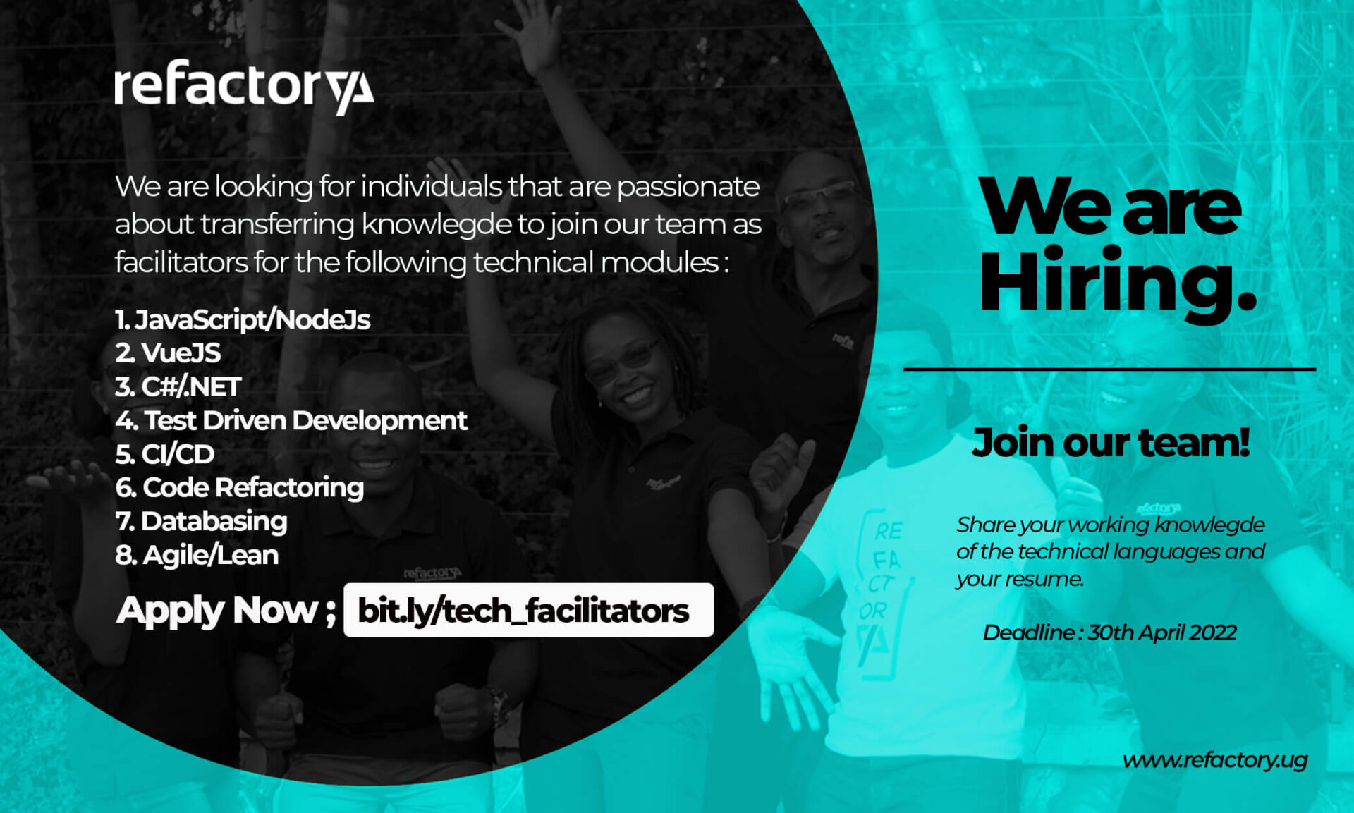 Job Openings - Tech Facilitators - Refactory